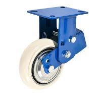 China Industrial PU Spring Loaded Caster Wheels 4 Inch Iron Core Lockable Swivel Rigid Castors for Medical Equipment for sale