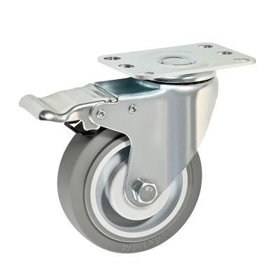 China Heavy Duty Industrial Caster 50mm to 200mm TPR Wheel PP Core 85 Shore A for sale