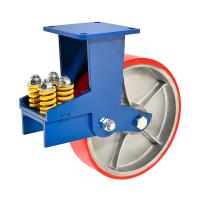 China Heavy Duty Industrial Caster Pallet Truck Steering Wheel 150mm 50mm Width PU Hardness 92 Shore A Load 400kg for sale