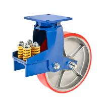 China Heavy Duty Industrial Caster Pallet Truck Steering Wheel 150mm 50mm Width PU Hardness 92 Shore A Load 400kg for sale