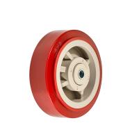 China Heavy Duty Industrial Caster Flat PU Tread Wheel PP Core Ball Bearing Load 270-400kg for sale