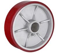 China Heavy Duty Industrial Caster Flat Round PU Wheels Cast Iron Core Load Capacity 270 to 1600 kg for sale