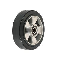 China Heavy Duty Industrial Caster Wheel 75-300mm Elastic Rubber Aluminum Core Non-Marking 80-700kg for sale