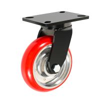 China European PU Heavy Duty Industrial Caster Aluminum Core Wheel 1100kg Load Capacity 250mm for sale