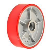 China Heavy Duty Industrial Caster Flat Round PU Wheels Cast Iron Core Load Capacity 270 to 1600 kg for sale