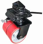 China Double Extra Heavy Duty Container Caster PU on Iron Core 6-9 Ton Load Capacity 150-300mm Wheel for sale
