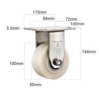 China MC Nylon Heavy Duty Caster Wheel 4 Inch 800kg Load Capacity Oil Grease Resistant for sale