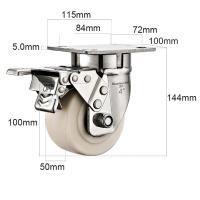 China MC Nylon Heavy Duty Caster Wheel 4 Inch 800kg Load Capacity Oil Grease Resistant for sale