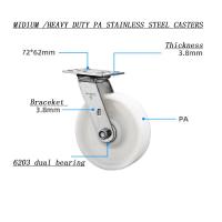China Stainless Steel PA Nylon Industrial Caster Wheel 4 Inch 220kg Load Capacity for sale