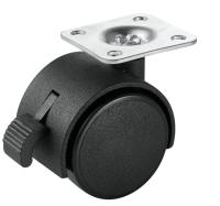 China Lockable Swivel Plastic Caster Wheels 40mm 50mm with Ball Bearing for Furniture Office Chairs for sale