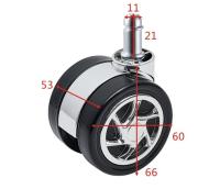 China Anti-Shock 60mm Threaded Stem Caster Wheel Set 5pcs Quiet Office Chair Casters for sale