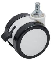 China 60mm Home Furniture Caster Wheel with Threaded Stem and Plate Base Lockable 80kg Load Capacity for sale