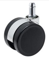 China 60mm 2.5 Inch Threaded Stem Swivel Caster Wheel PU Rubber Furniture Office Chair Casters 40kg Load for sale