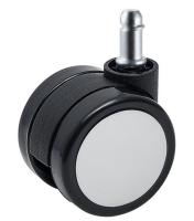 China 60mm 2.5 Inch Threaded Stem Swivel Caster Wheel PU Rubber Furniture Office Chair Casters 40kg Load for sale