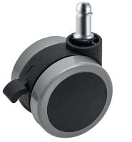 China 60mm 2.5 Inch Threaded Stem Swivel Caster Wheel PU Rubber Furniture Office Chair Casters 40kg Load for sale