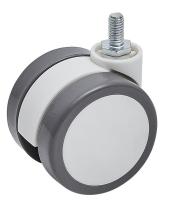 China 60mm 2.5 Inch Threaded Stem Swivel Caster Wheel PU Rubber Furniture Office Chair Casters 40kg Load for sale
