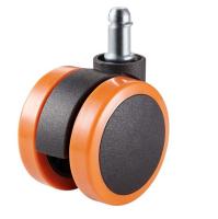 China Black Swivel Caster 60mm 2.5 Inch PU Rubber Wheel Threaded Stem Office Chair Caster 40kg Load for sale
