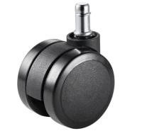 China Black Swivel Caster 60mm 2.5 Inch PU Rubber Wheel Threaded Stem Office Chair Caster 40kg Load for sale