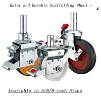 China European Style Scaffold Iron Core Rubber Swivel Caster Dual Brake Heavy Duty 8 Inch 600kg Load Capacity for sale