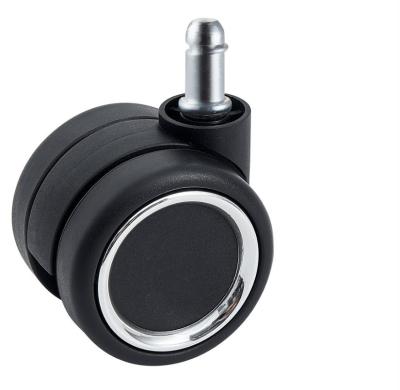 China 55mm Threaded Stem Caster Wheels Light Duty Swivel Set 5pcs 40kg Load Capacity Office Chair for sale