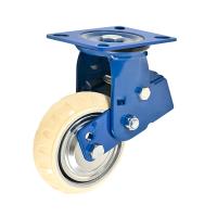 China High Elasticity Pu Wind-fire Wheel Industrial Caster With Brake Dual Spring Shock-absorbing Automotive Packaging Assembly Line for sale