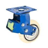 China High Elasticity Pu Wind-fire Wheel Industrial Caster With Brake Dual Spring Shock-absorbing Automotive Packaging Assembly Line for sale