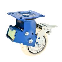 China High Elasticity Pu Wind-fire Wheel Industrial Caster With Brake Dual Spring Shock-absorbing Automotive Packaging Assembly Line for sale