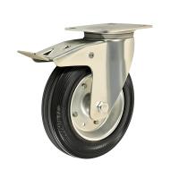 China Black Industrial  Heavy Duty Wheels Oil Resistant Rubber Wheels 200kg For Carts Hand Trucks Forklifts Factory Direct Worldwide Shipping for sale