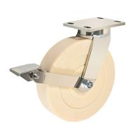 China 6/8/10/12 Inch Extra Heavy Duty Cast Nylon Industrial Caster Wheels 3000kg Load 75mm Wheel Width Monolithic Mc Nylon Manufacturer Warehouse-trolley for sale