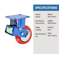 China Dual-spring shock-absorbing rigid caster with 6