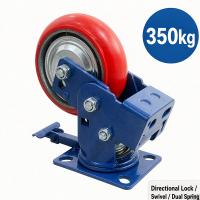 China 6 Inch Swivel Directional Lock Caster Iron Core PU Wheel 350kg Heavy Duty Caster for sale