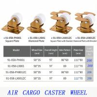 China 58mm 200 Kg Load  Diamond Base Plate Caster Airport Transport Caster Air Cargo Nylon Caster Wheel Ground Support Equipment Caster for sale