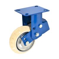 China Extra Heavy Duty 8 Inch Shock Absorbing Caster Pu Iron Core Wheel 420kg Loading Large Lasers Generators Mobile Racking Steel Handling. for sale