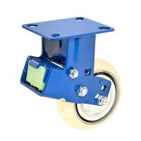 China Extra Heavy Duty 8 Inch Shock Absorbing Caster Pu Iron Core Wheel 420kg Loading Large Lasers Generators Mobile Racking Steel Handling. for sale