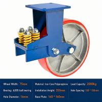 China Super Heavy Duty Flat Iron Core Caster 2,500 Kg Loading  Rigid / Swivel / Brake 12