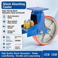 China Super Heavy Duty Flat Iron Core Caster 2,500 Kg Loading  Rigid / Swivel / Brake 12