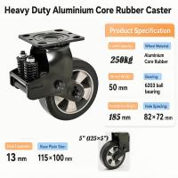 China Heavy Duty Shock Absorption Aluminum Core Rubber Spring Caster  250 Kg  6203 Bearing  Hotel Housekeeping Carts for sale