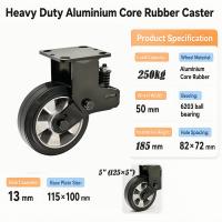 China Heavy Duty Shock Absorption Aluminum Core Rubber Spring Caster  250 Kg  6203 Bearing  Hotel Housekeeping Carts for sale