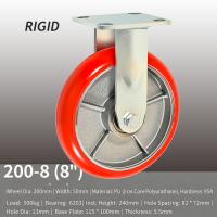 China Impact Resistant Caster Extra Heavy Duty Caster 500kg 200mm Iron Core PU Caster 8