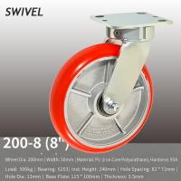China Impact Resistant Caster Extra Heavy Duty Caster 500kg 200mm Iron Core PU Caster 8