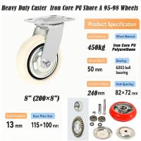 China Loaded  450kg Heavy Duty Rigid Caster 200mm 8