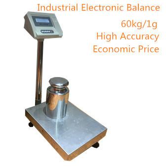 China Electronic 60Kg/1g Industrial alloy steel Platform Scales With Sticker Printer 220VAC for sale