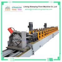 China Rack Roll Forming Machine Equipped with Hydraulic Fixed Length Shearing and Material Splicing for Shelf Column Production for sale