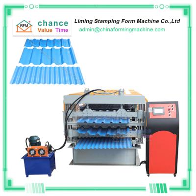 China Full Automatic Three Layer Metal Roofing Sheet Making Roll Forming Machine for sale