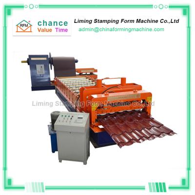 China 828 Color Steel Glazed Roofing Tile Roll Forming Machine for sale