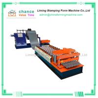 China PLC Control Steel Tile Roll Forming Machine 20 m/min for sale