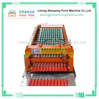China Alum Corrugated Roofing Sheet Roll Forming Machine , 50HZ Metal Roofing Roll Forming Machine for sale