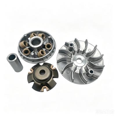 China Heavy-duty front drive pulley assembly compatible with GY6 125 moped engines. Stable power transmission, easy installation, durable CVT spare part. for sale