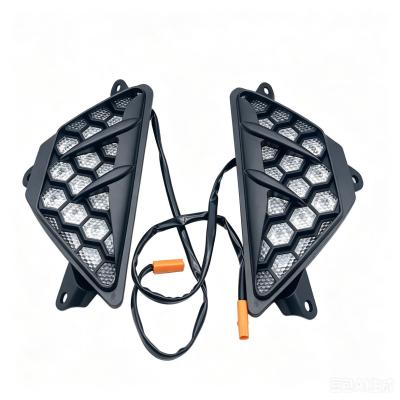 China Motorcycle Honeycomb Mesh Turn Signals High Brightness Amber Blinker Lights Fit Ninja ZX4RR ZX400 for sale