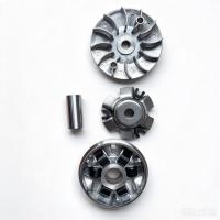 China Heavy-duty front drive pulley assembly compatible with GY6 125 moped engines. Stable power transmission, easy installation, durable CVT spare part. for sale